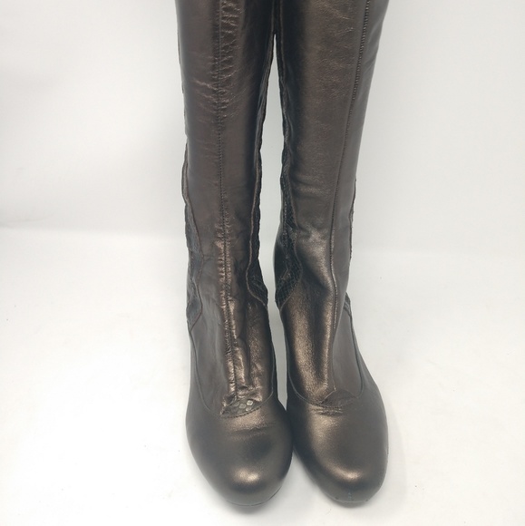 Clarks | Shoes | Clarks Metallic Bronze Boots Sz 5 | Poshmark